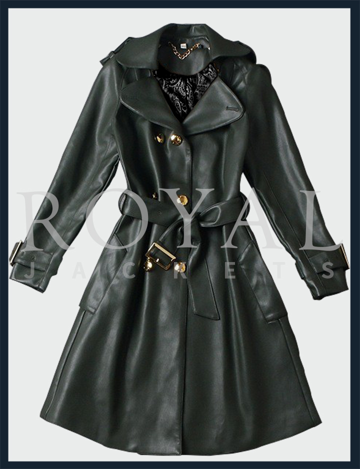 Stylish Lambskin leather trench coat for Women - Royal Jackets